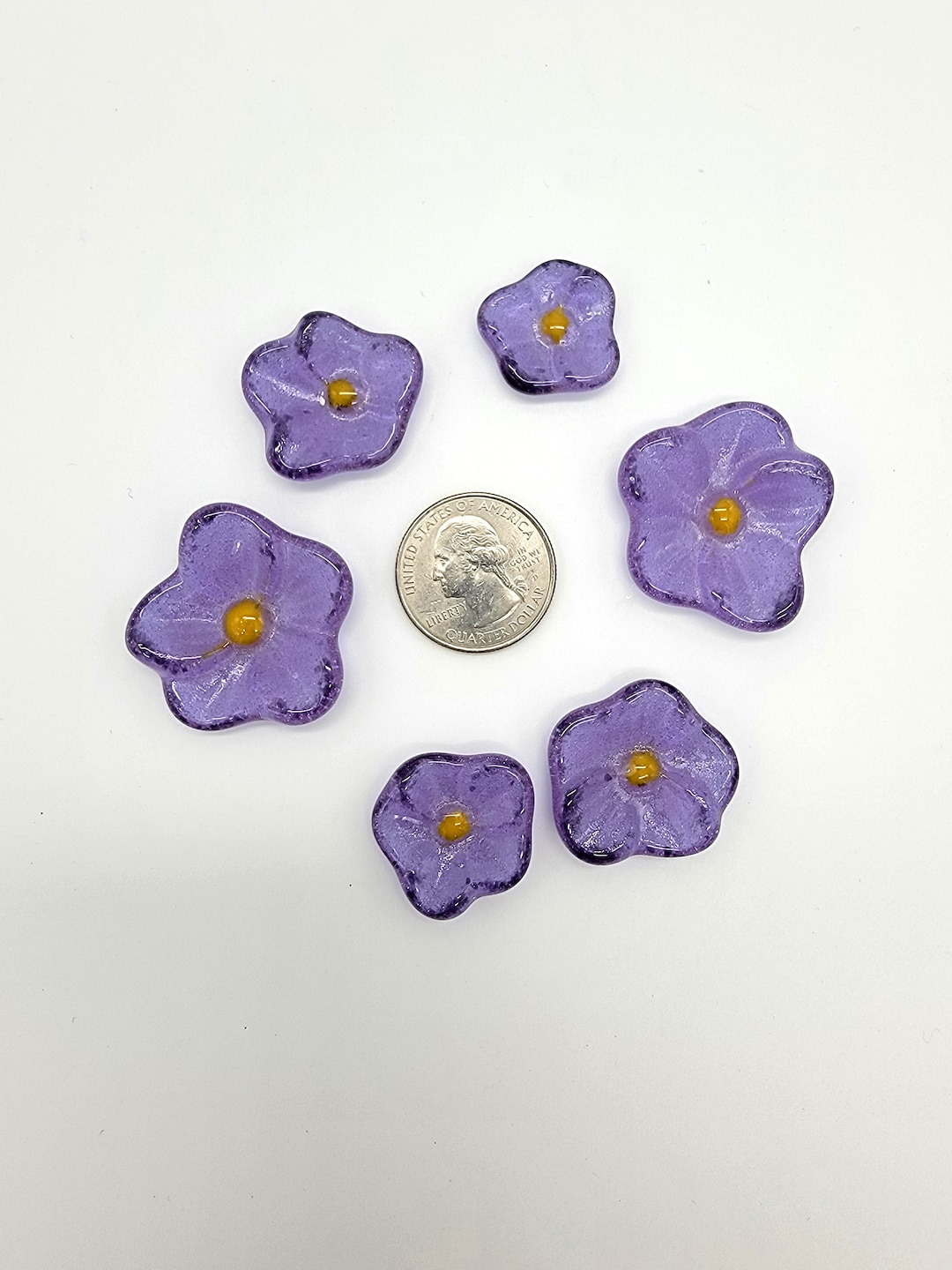 Purple Fused Glass Flowers Coe 90 Glass Flowers Cast Glass Flowers ...
