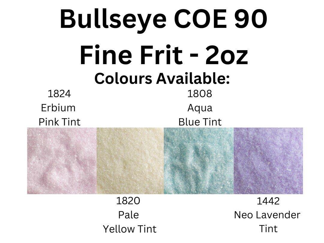 Bullseye Fine Frit 2oz Tint Colours Pink Yellow Aqua Blue Purple ...