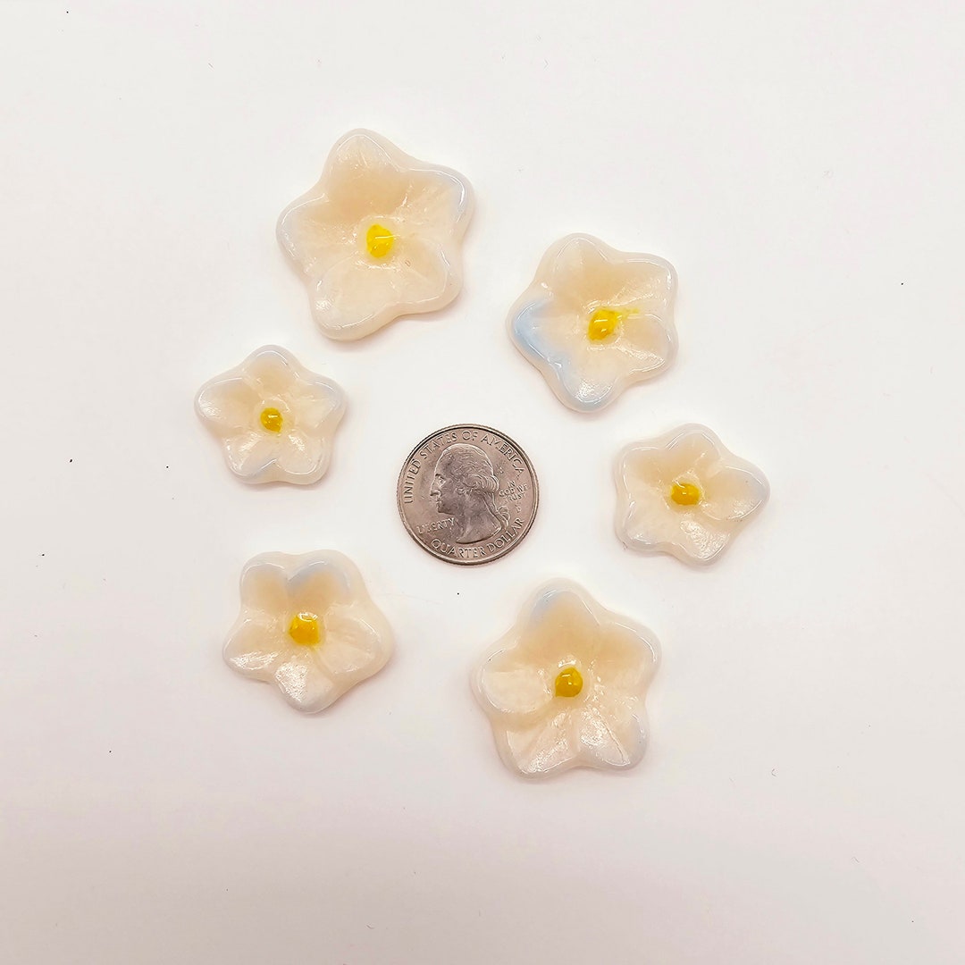 Peach Fused Glass Flowers - Coe 90 Glass Flowers - Cast Glass Flowers ...