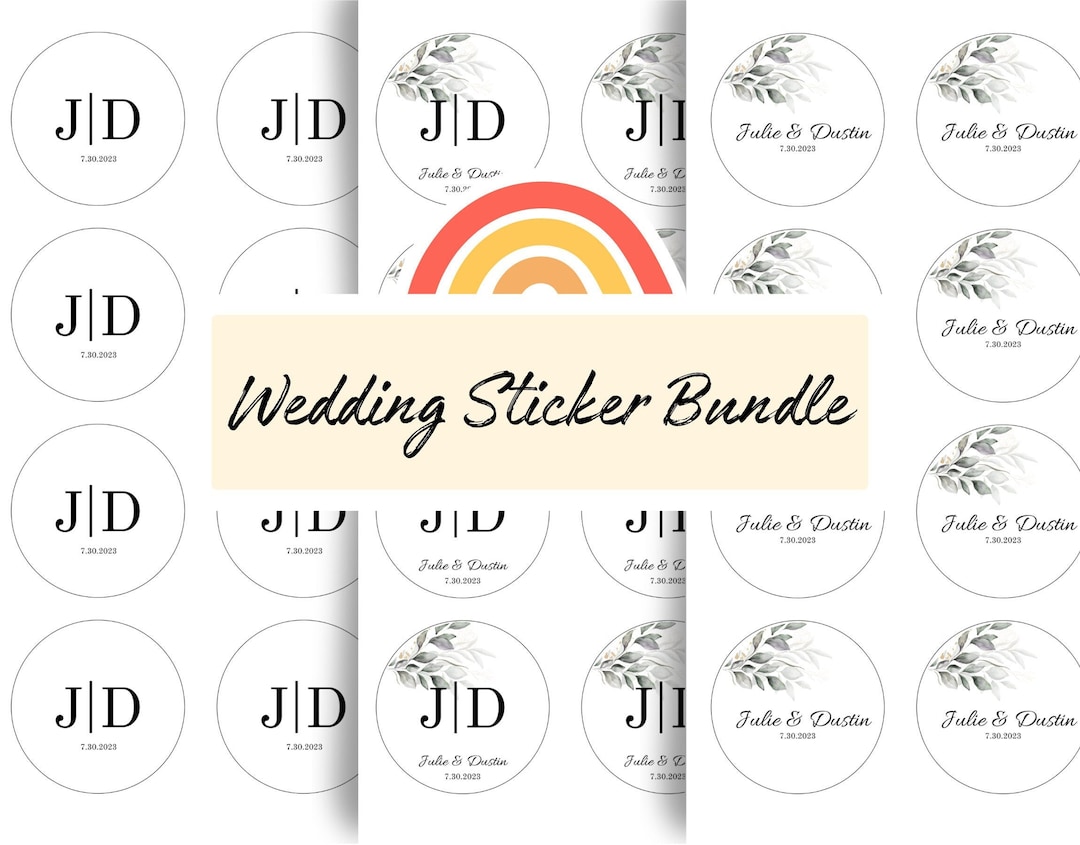 Wedding Stickers Wedding Stickers Bundle Wedding Stickers Template ...
