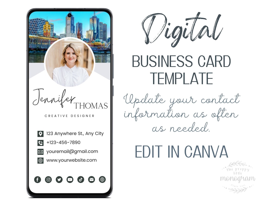 Digital Business Card Template Business Cards Business Logo Business ...