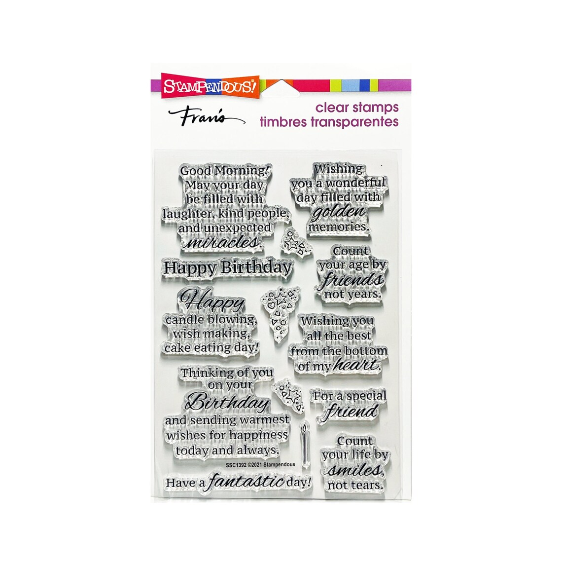 Sentiments Words Cling Stamp Set Birthday Smiles Stampendous - Etsy