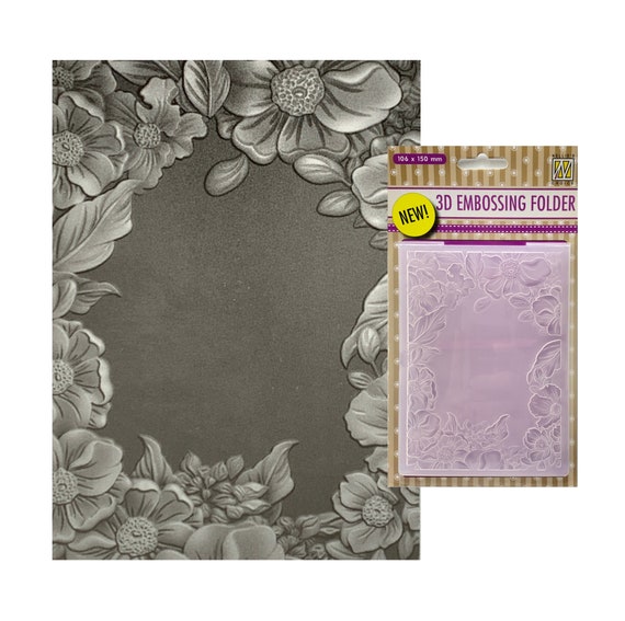 Embossing Folder Flower Frame 3D Flowers by Nellie Snellen - Etsy