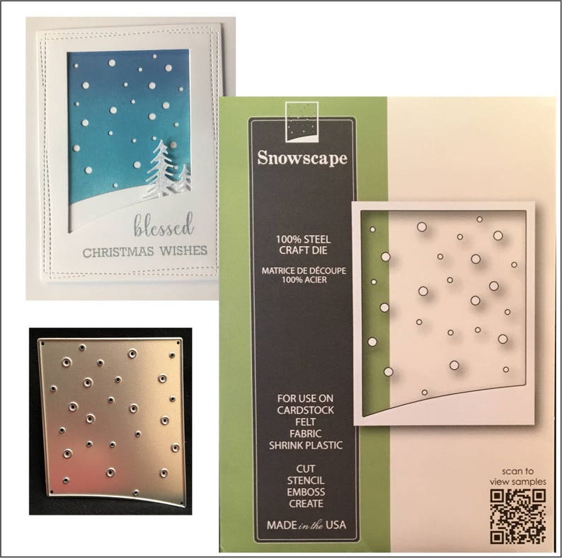 Snowscape metal die Poppystamps cutting dies 1863 for | Etsy