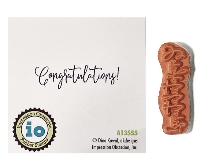 Congratulations Words Cling Rubber Stamp by Impression Obsession Stamps ...