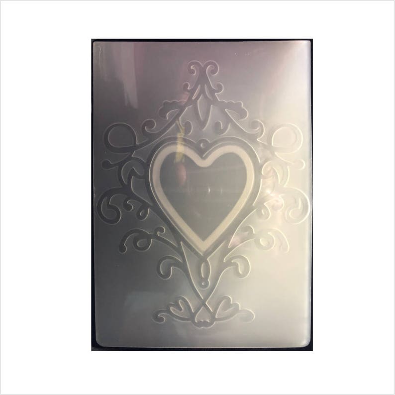 Elegant Embossing Folder Heart Swirls Cut and Emboss Nellie | Etsy