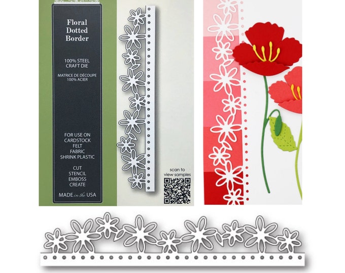 Flower Border Craft Die Cut Floral Dotted Poppystamps Metal - Etsy