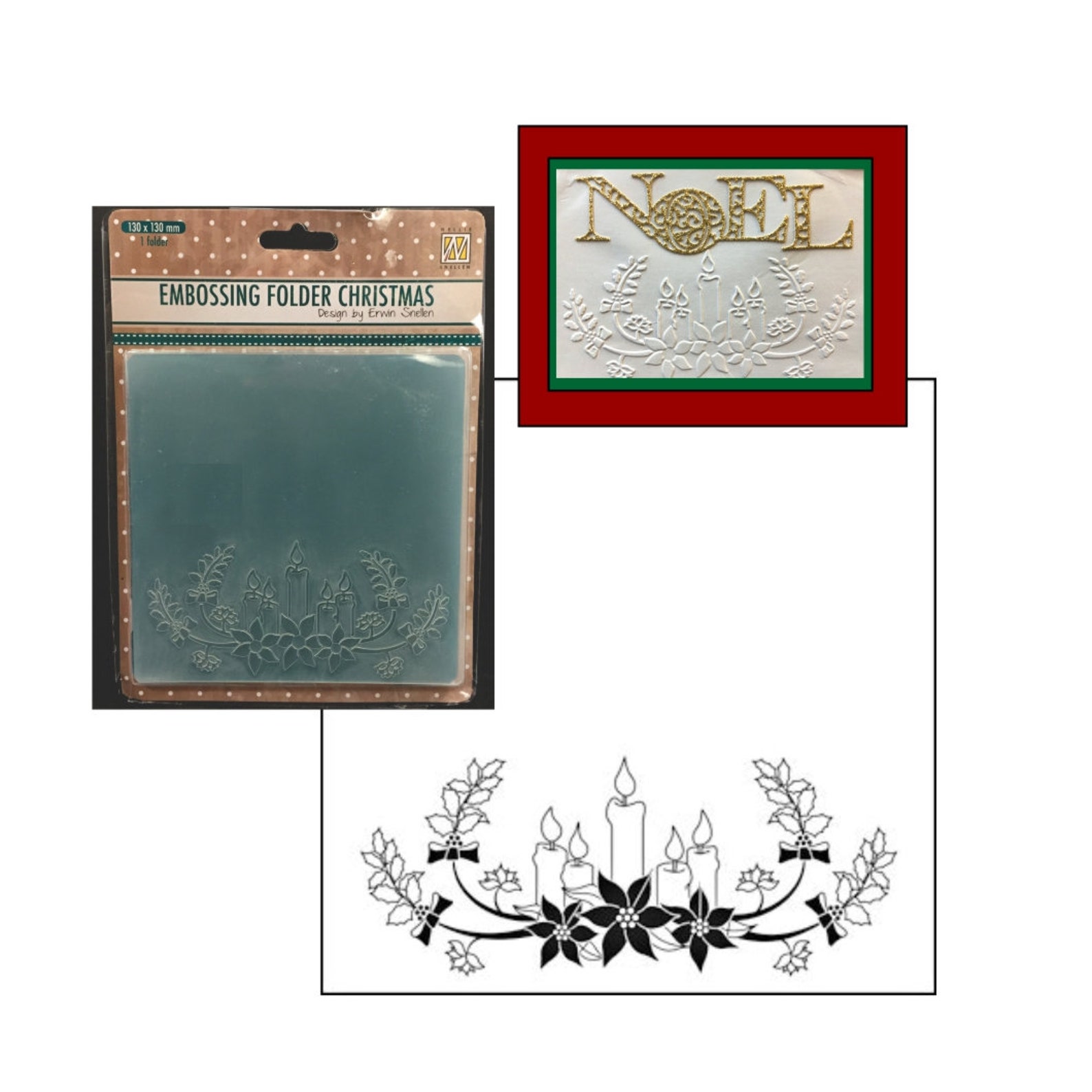 Embossing Folder Christmas Candle Border Nellie Snellen - Etsy