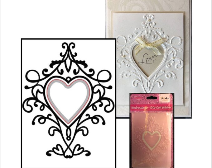 Elegant Embossing Folder Heart Swirls Cut and Emboss Nellie Snellen ...