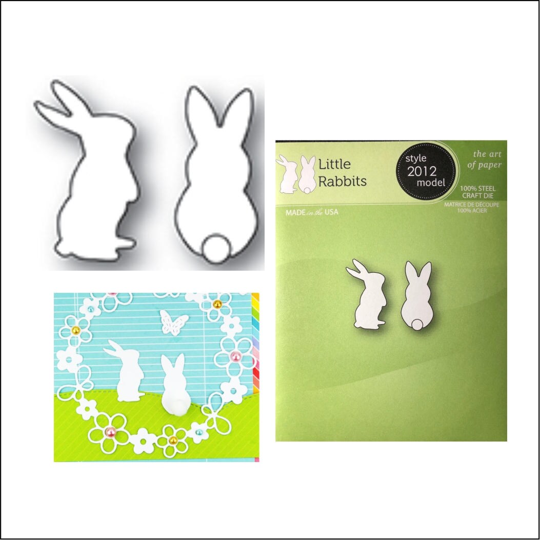 Easter Bunny dies Little Rabbits Poppystamps metal cutting die | Etsy