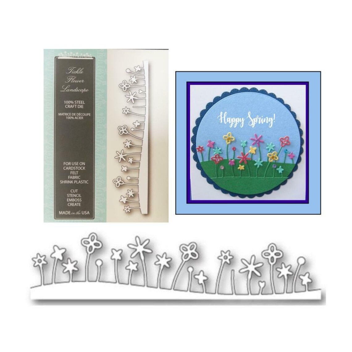 Floral Border Metal Die Cut Tickle Flower Landscape Memory Box - Etsy