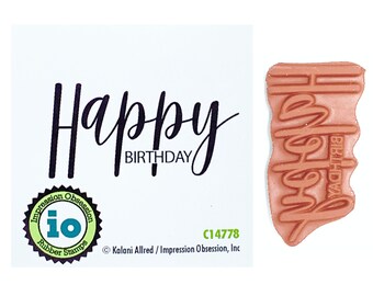 Happy Birthday Rubber Stamps | Etsy