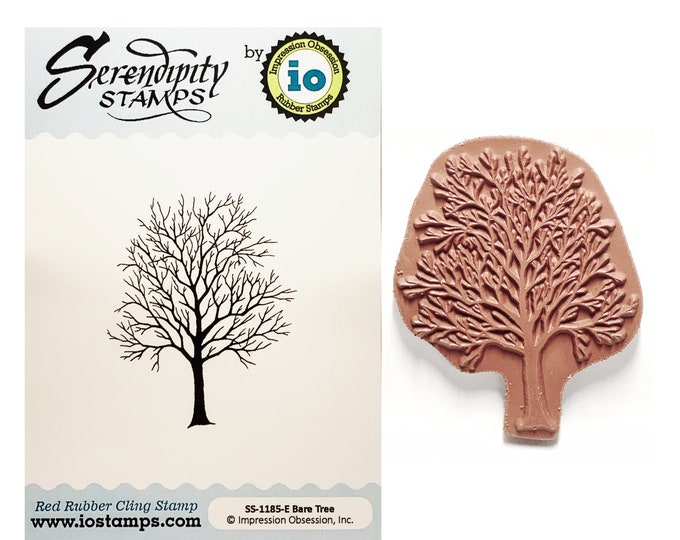 Bare Tree Cling Rubber Stamp Landscape by Serendipity Stamps Fall ...
