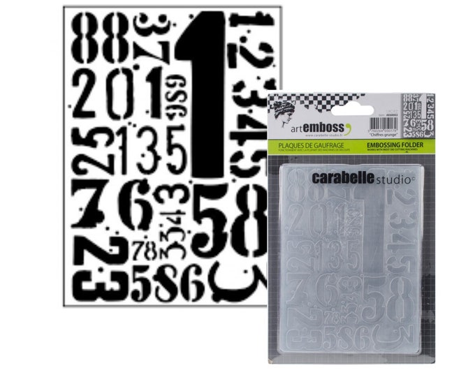 Embossing Folder Numbers Chiffres Grunge by Carabelle Studio ...