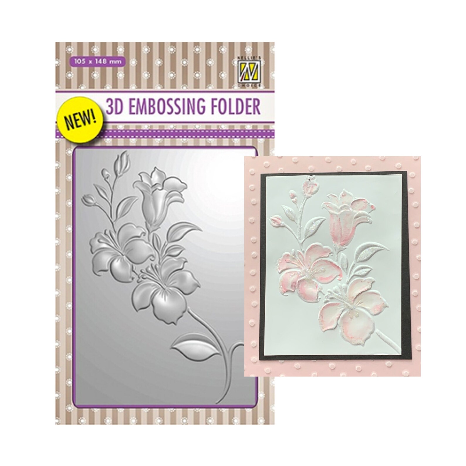 Embossing Folder Flower With Branch Lily 3D Nellie Snellen - Etsy