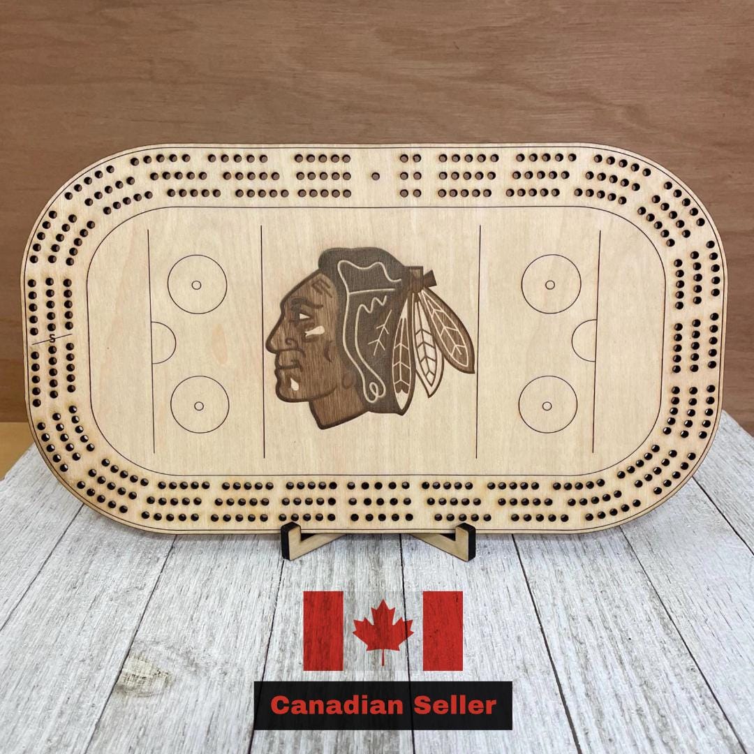 NO TARIFF, Chicago Blackhawks Cribbage Board, NHL Hockey Theme Game ...
