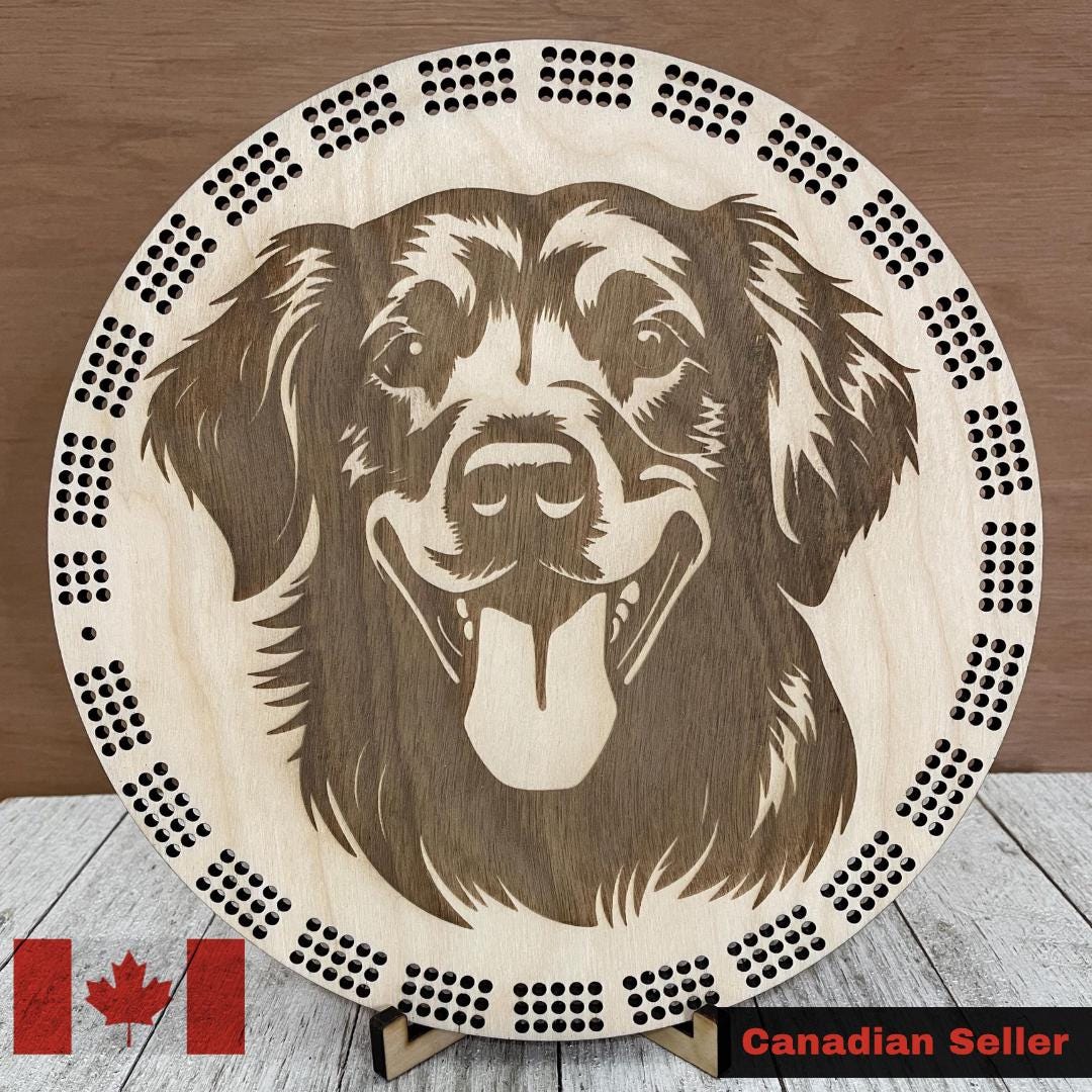 NO TARIFF, Golden Retriever Cribbage Board, Custom Dog-themed Game ...