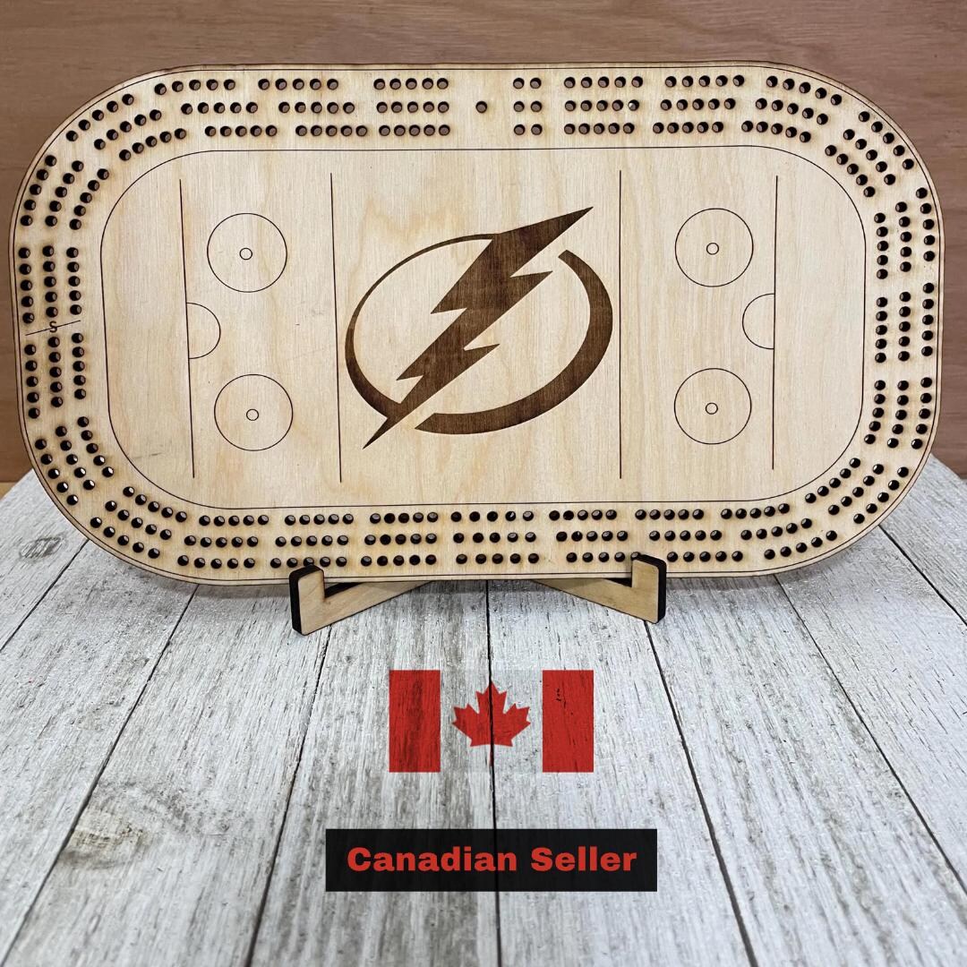 NO TARIFF, Tampa Bay Lightning Cribbage Board, Unique Game Set, Sports ...
