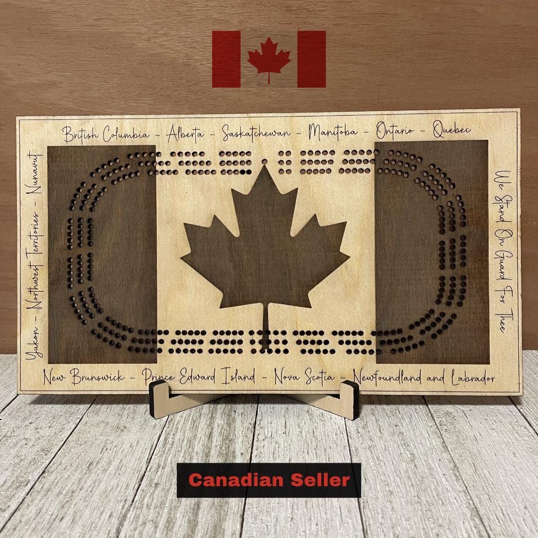 NO TARIFF, Canada Flag Cribbage Board, Handcrafted Wooden Flag Cribbage ...