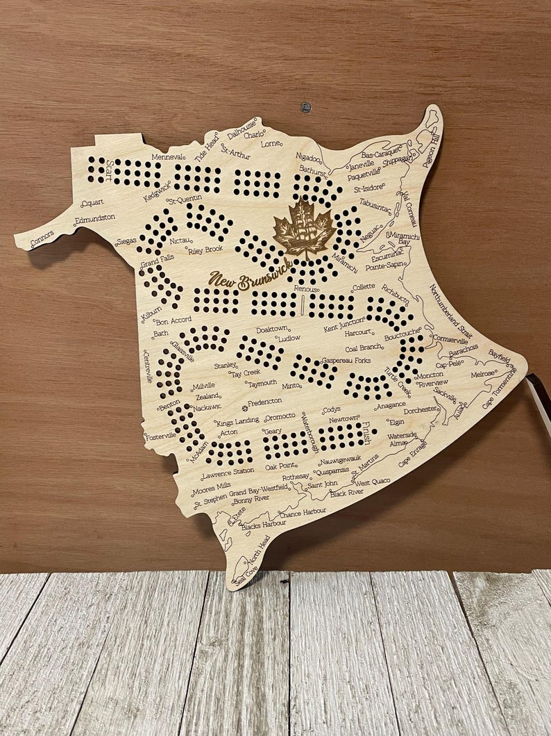 Canada & Provincial Map Cribbage Board – Handcrafted Wooden Game ...