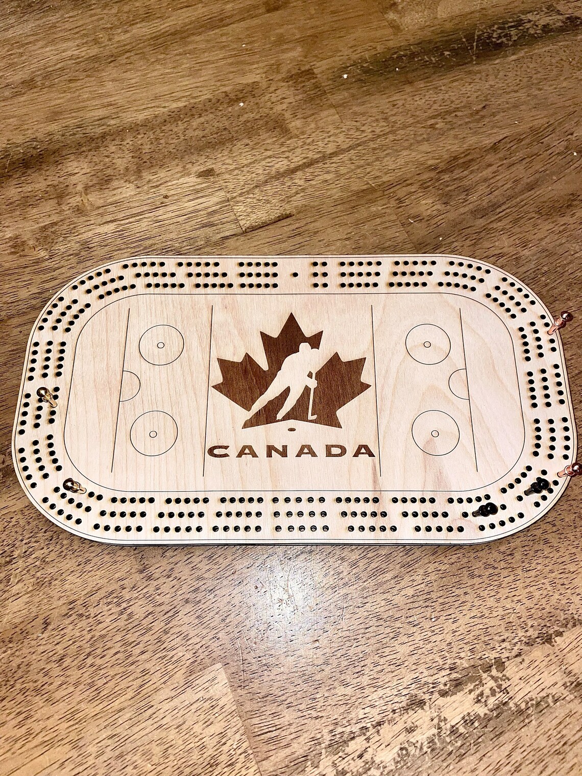 Canadian Hockey Cribbage Board, Team Canada Game Board, Gift for Hockey ...