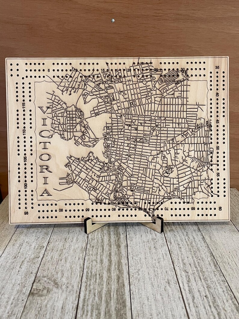 Personalized Town Map Cribbage Board – Custom City or Neighbourhood Map ...
