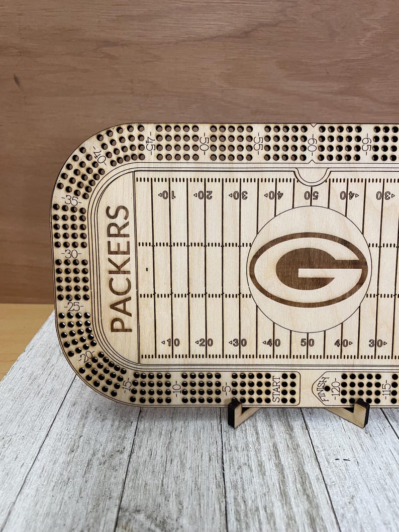 Green Bay Packers Cribbage Board, Unique Game Set, Sports Fan Gift ...