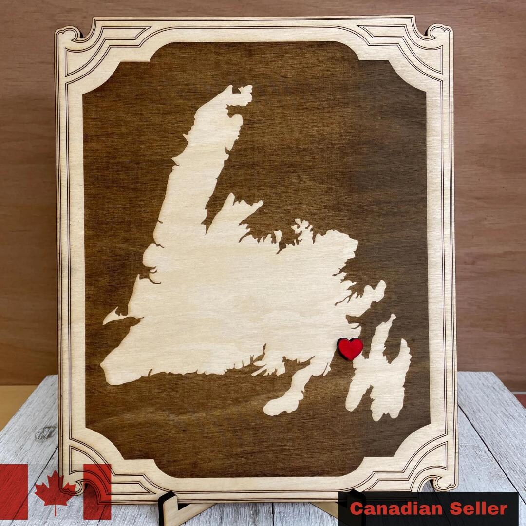 Newfoundland Hometown Pride Sign With Stand, Canadian Wall Decor ...