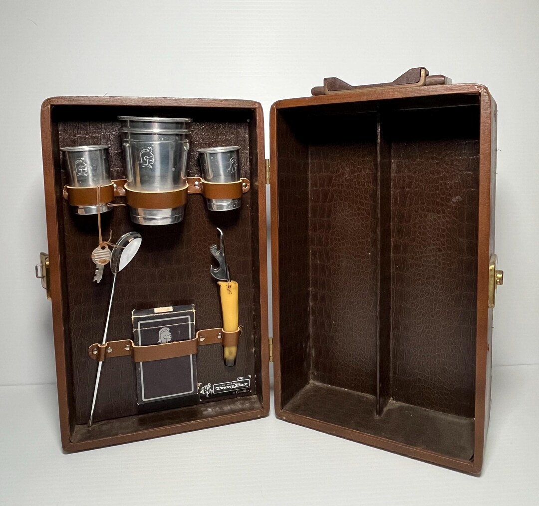 Vintage Brown Locking Travel Bar Case, the Original Trav-l-bar by Ever ...