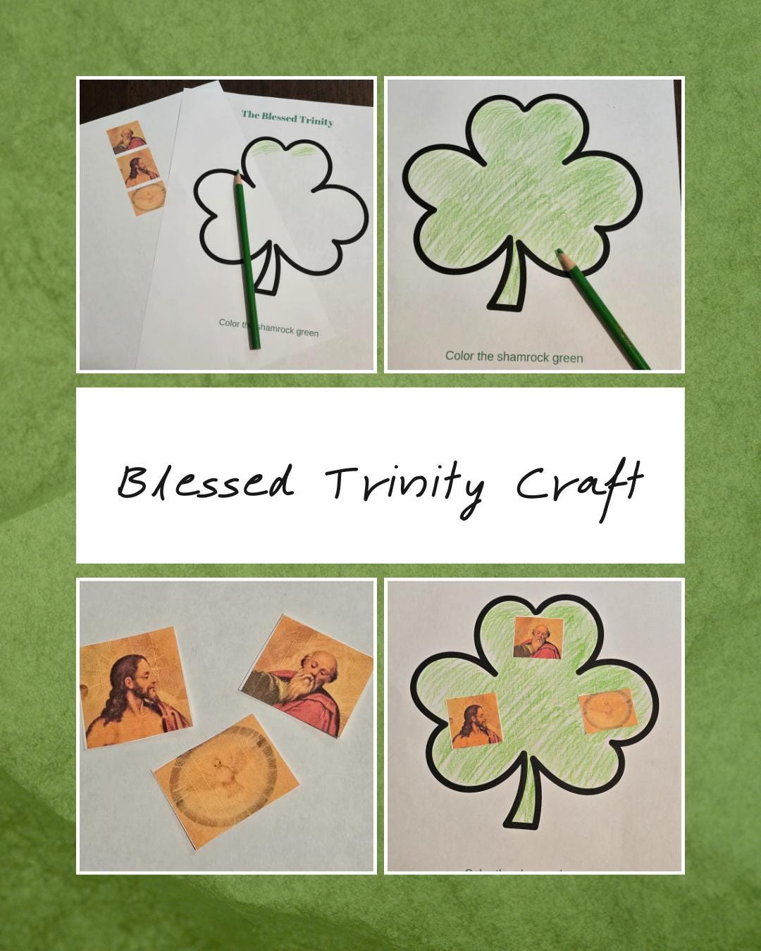 Blessed Trinity Shamrock Coloring Page: Sunday School Craft (digital ...