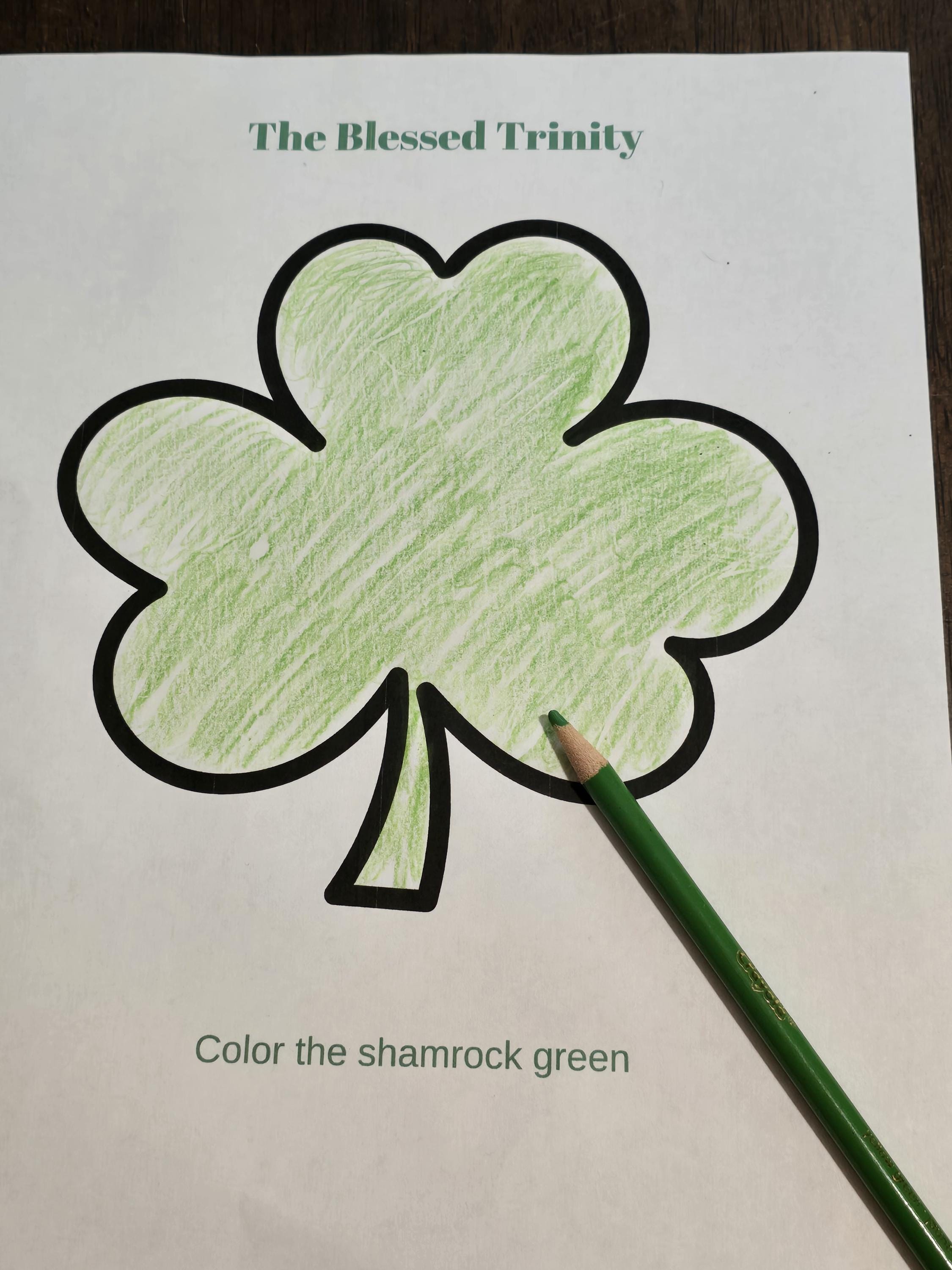 Blessed Trinity Shamrock Coloring Page: Sunday School Craft (digital ...