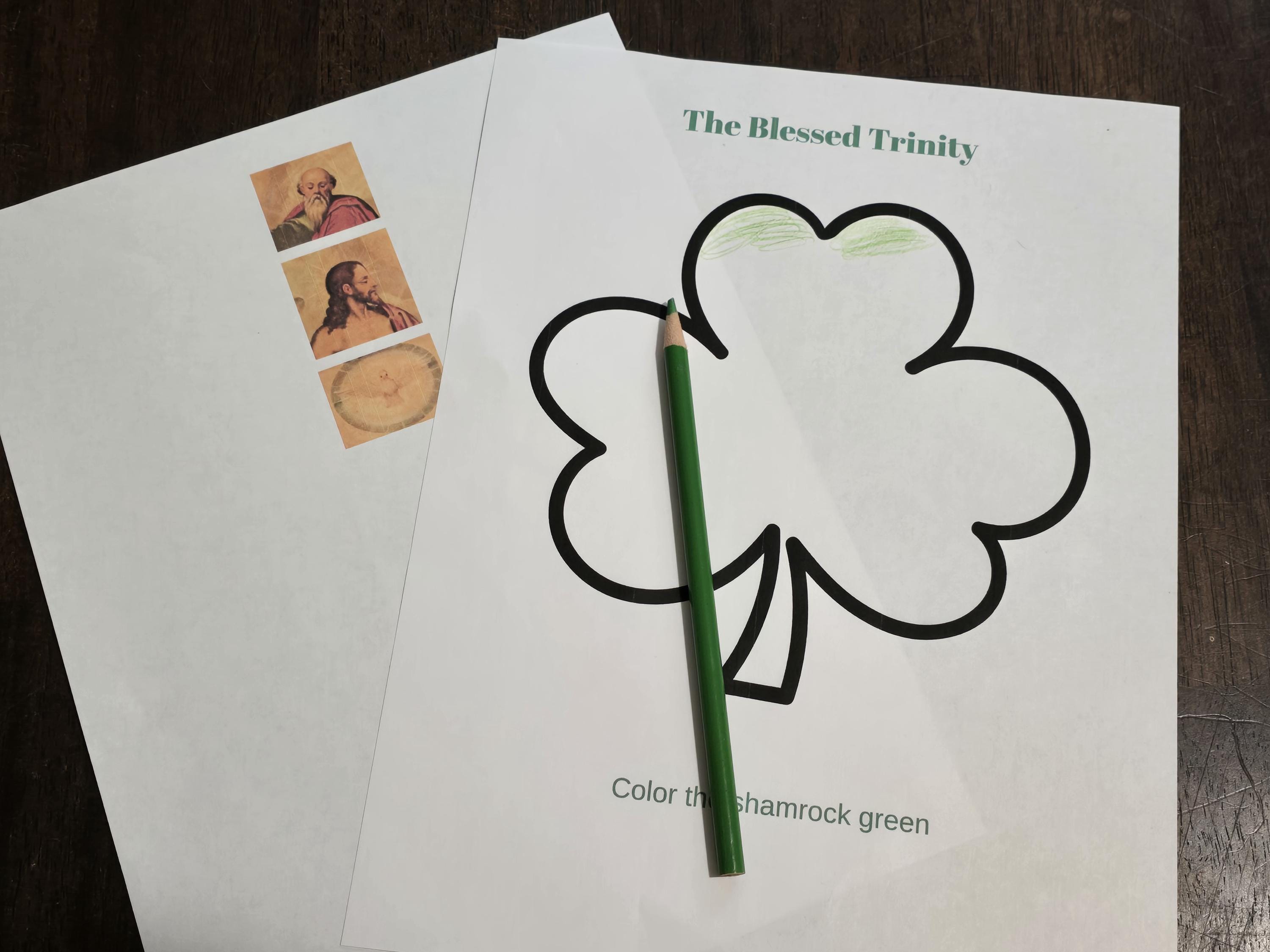 Blessed Trinity Shamrock Coloring Page: Sunday School Craft (digital ...