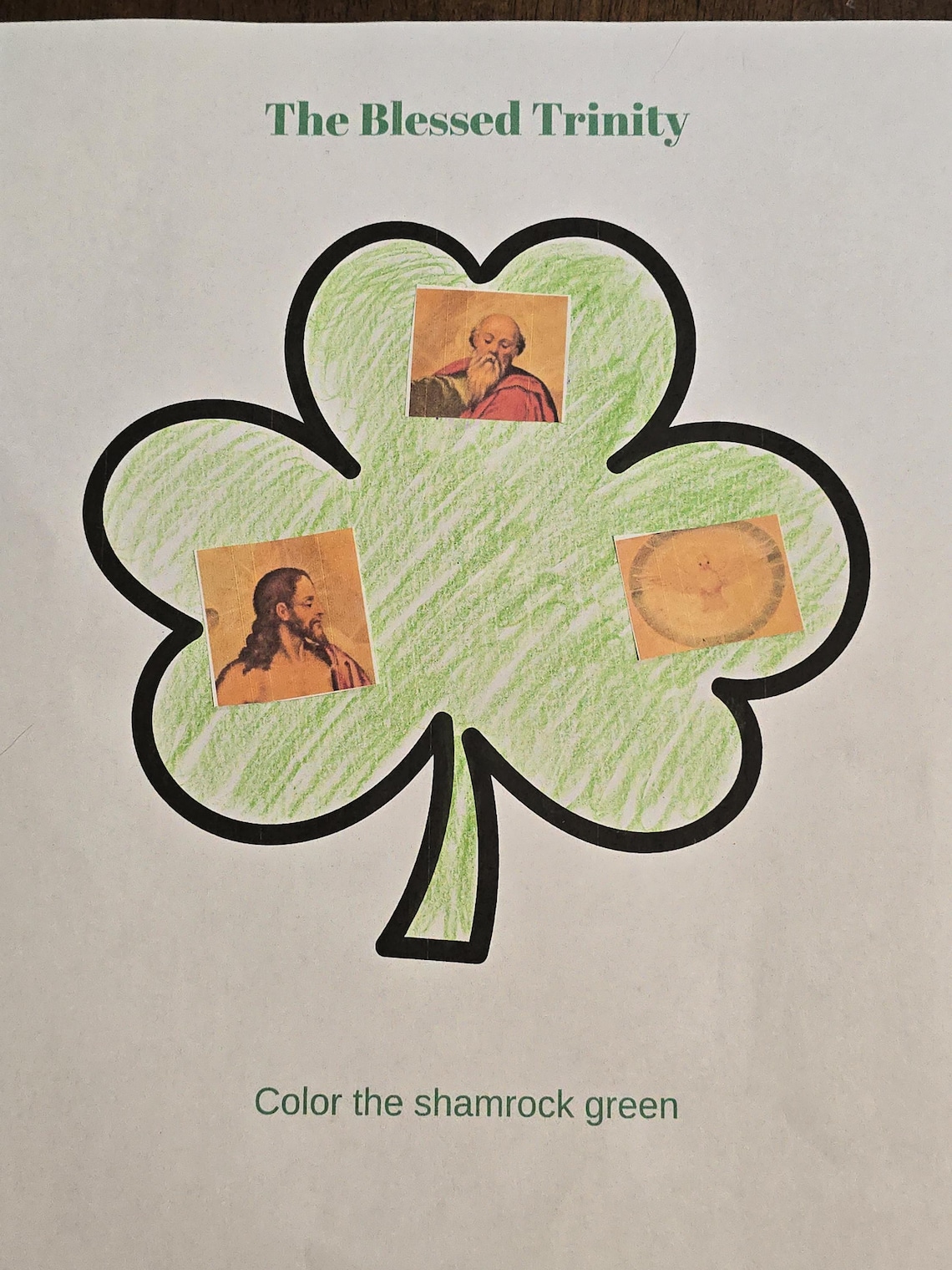 Blessed Trinity Shamrock Coloring Page: Sunday School Craft (digital ...