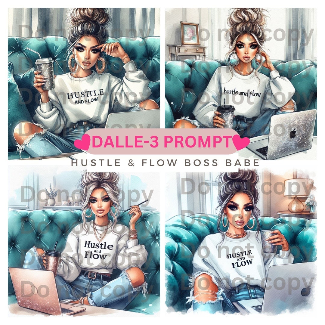 DALLE-3 & Chat GPT Ai Art Image Prompt Hustle and Flow Boss Babe - Etsy