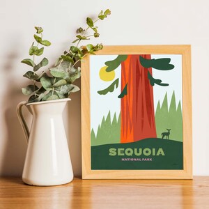 Sequoia National Park Poster Camping Room Decor Forest Adventure Decor ...