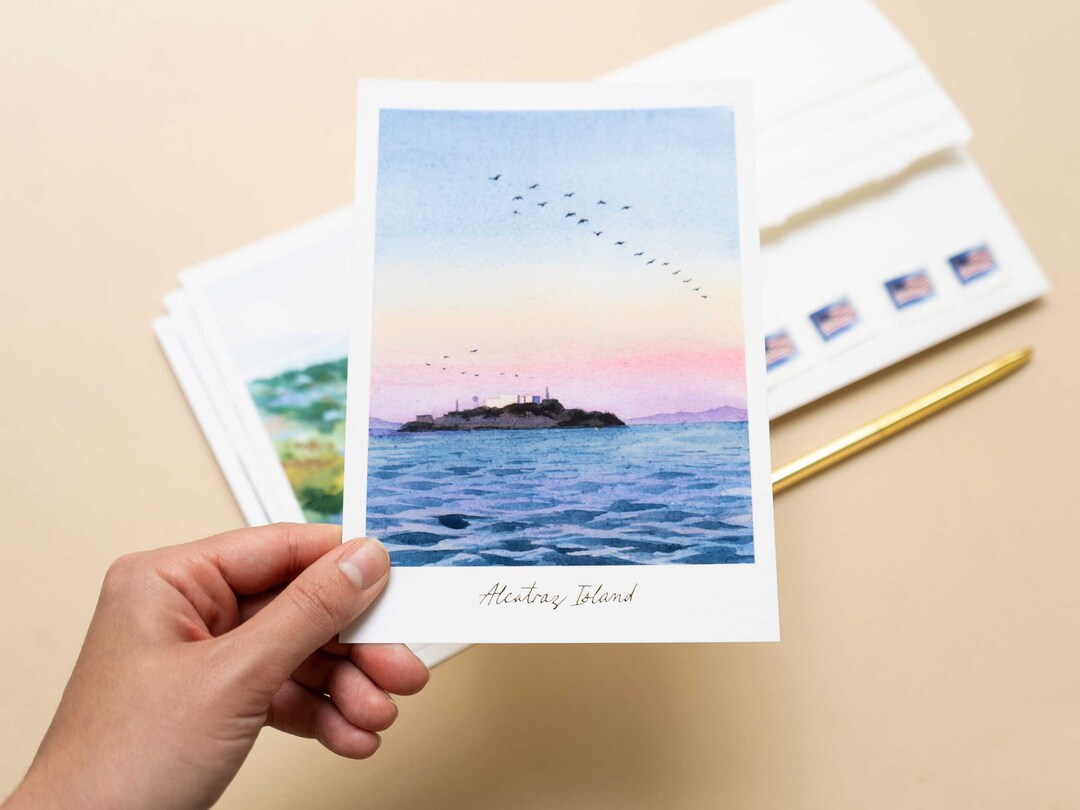 San Francisco Postcards Alcatraz Fine Art Postcard San Francisco Art ...