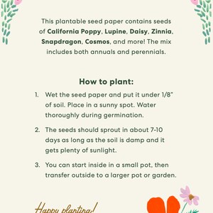 California Poppy Seed Paper Card: Wildflower Wedding Favor - Etsy
