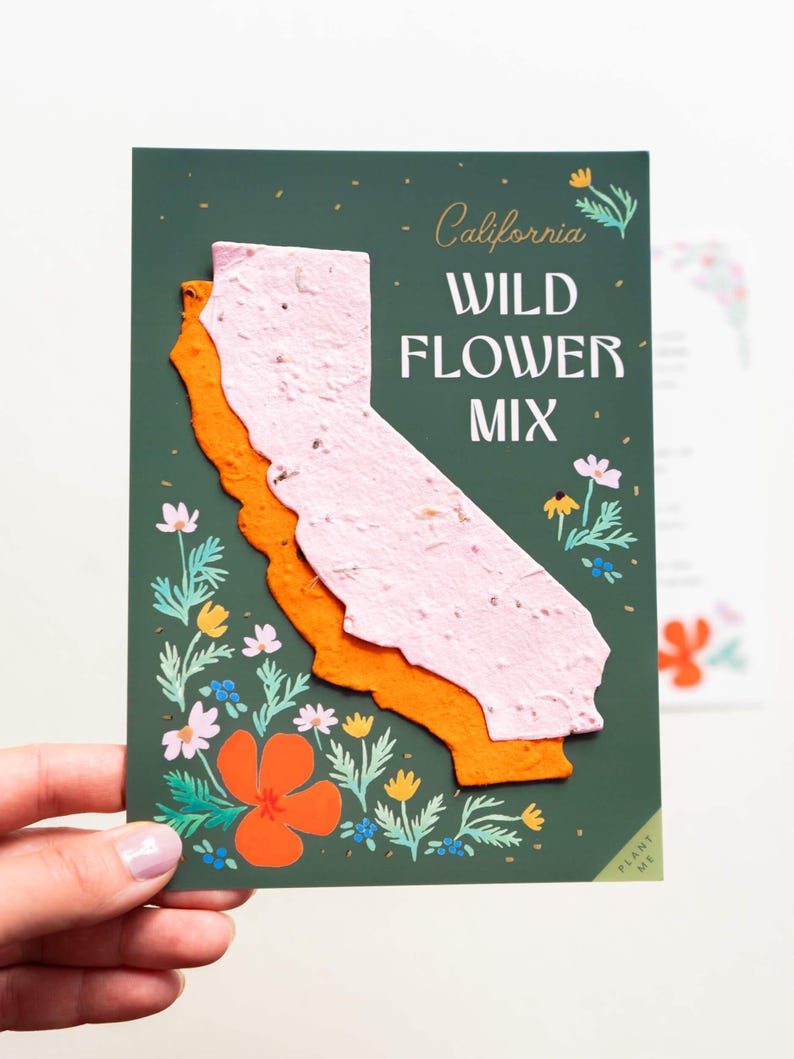 California Poppy Seed Paper Card: Eco-friendly Corporate Gift - Etsy