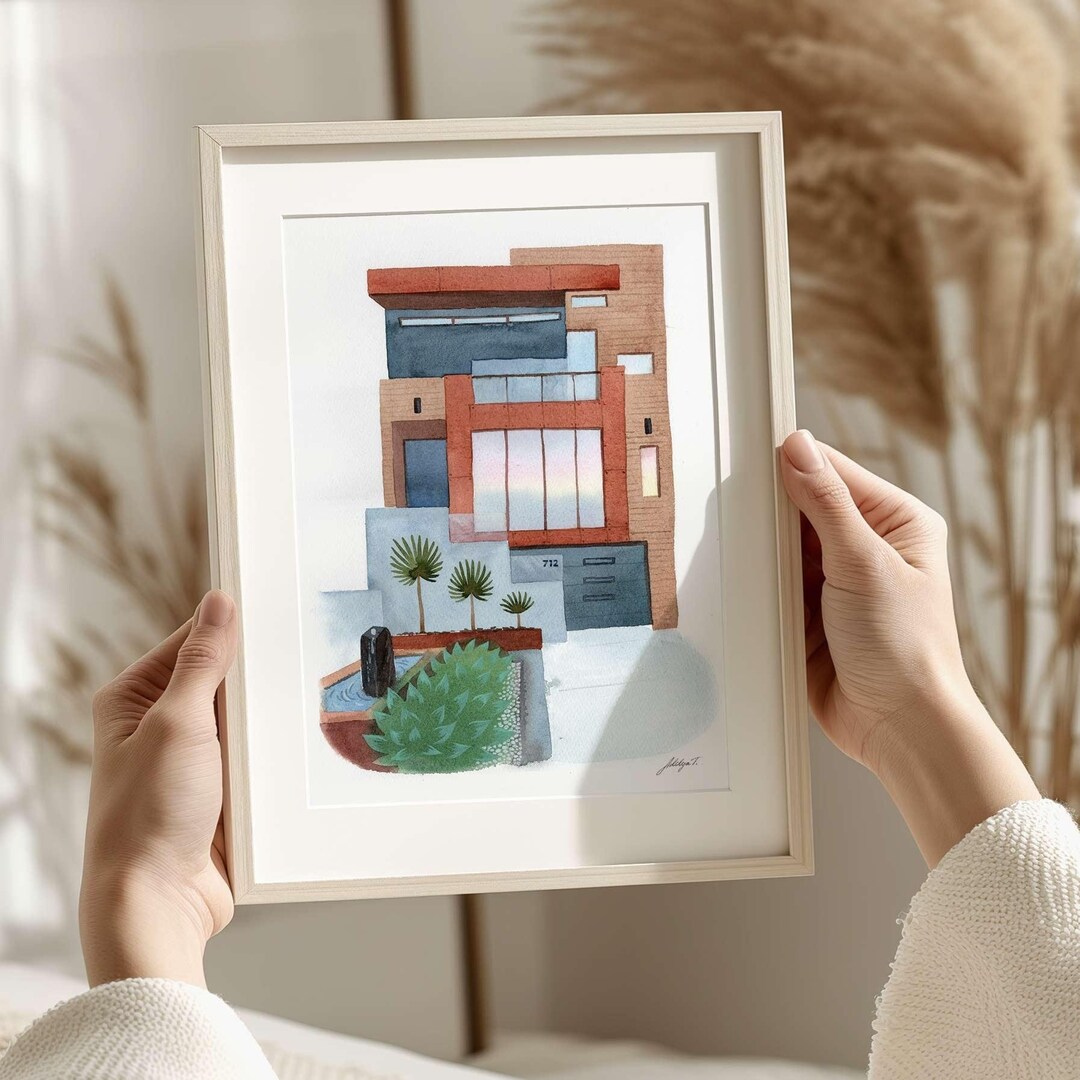 Personalized House Portrait, Venue Watercolor, Home Art, Hand-painted ...