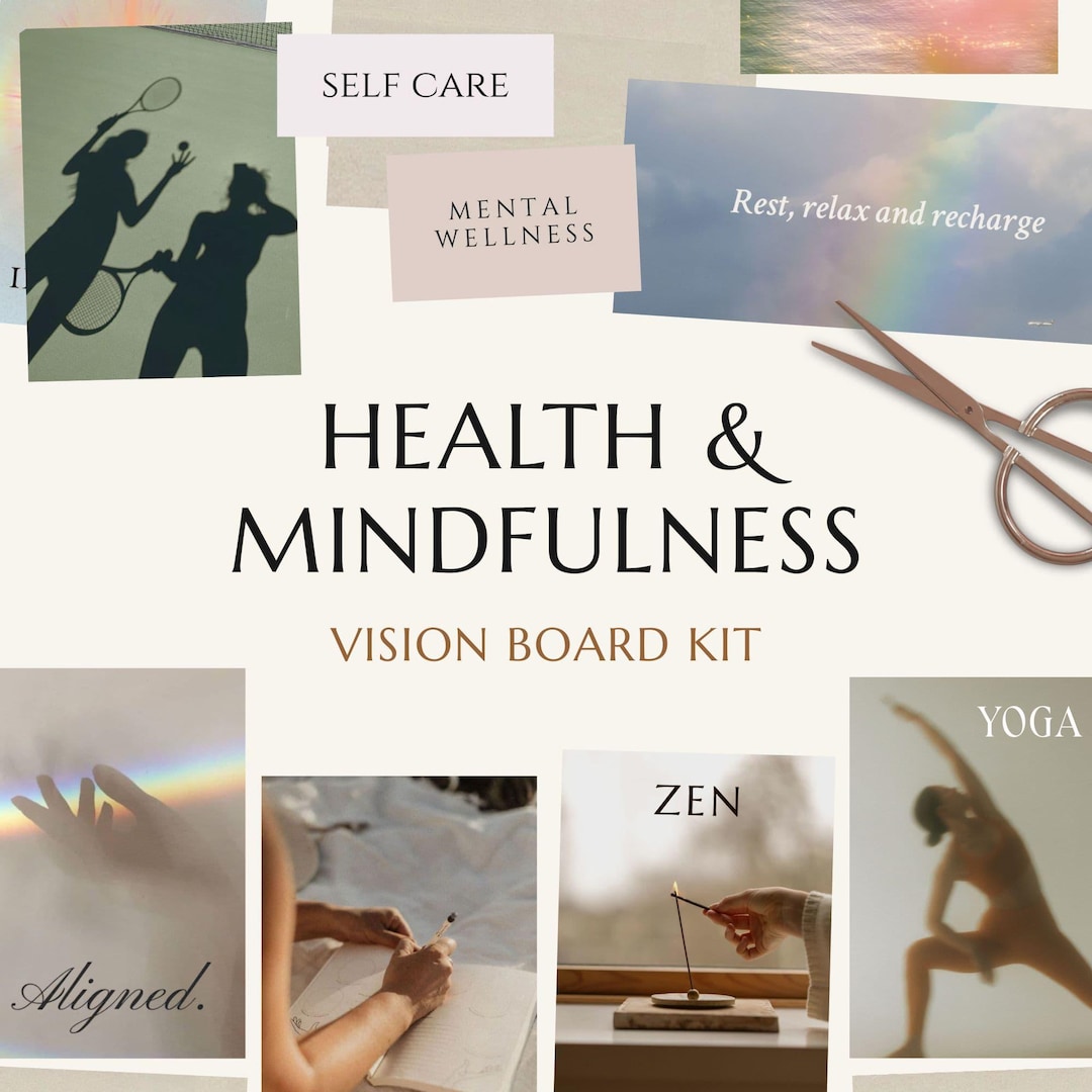 Health And Wellness Vision Board Kit Printable Collage Digital