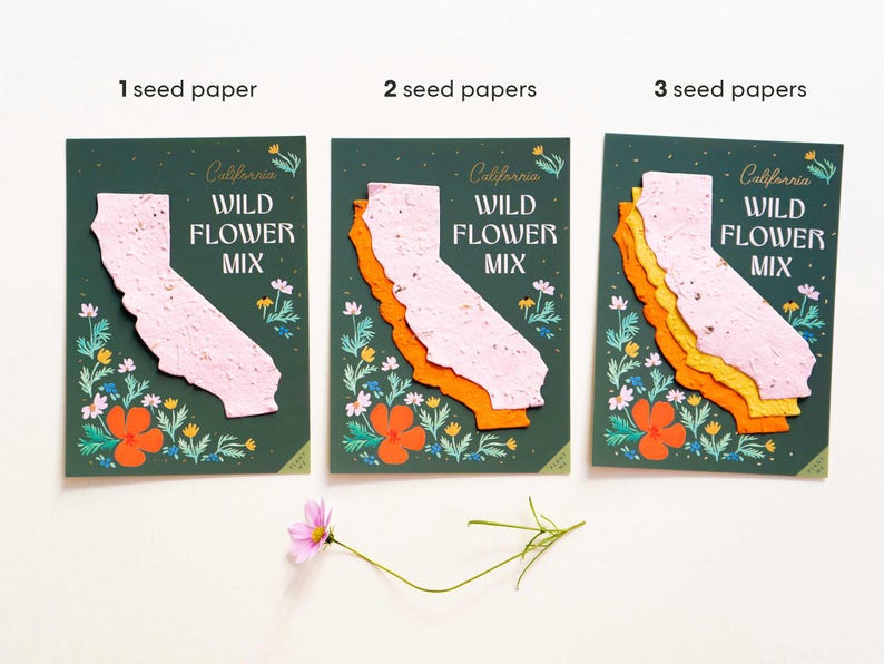 California Poppy Seed Paper Card: Eco-friendly Corporate Gift - Etsy