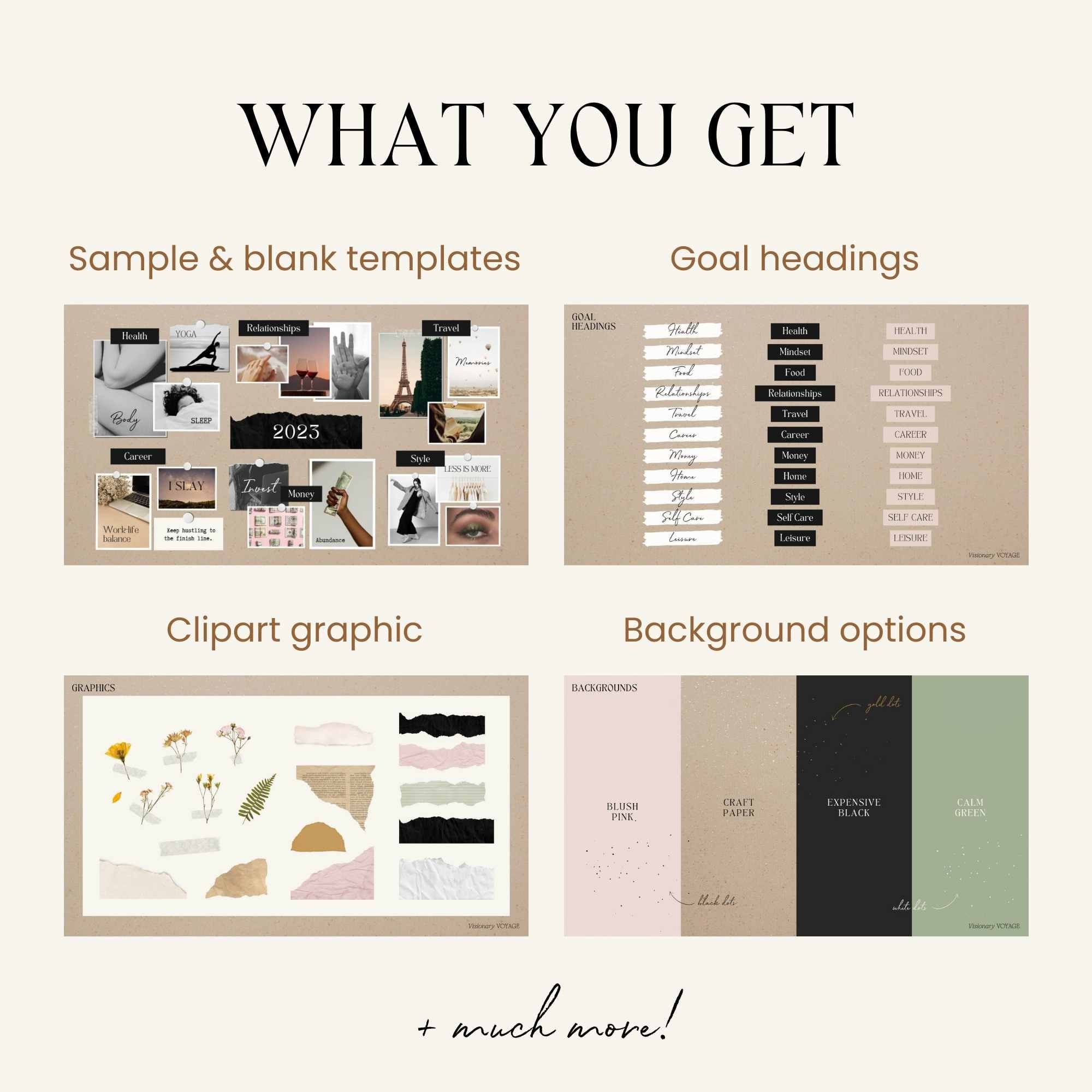 Digital Vision Board Kit: Canva Template With 200+ Graphics (digital ...
