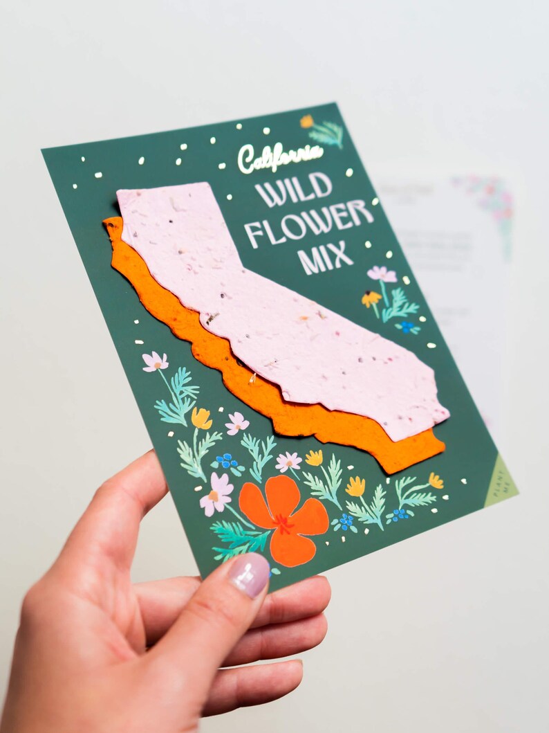 California Poppy Seed Paper Card: Eco-friendly Corporate Gift - Etsy