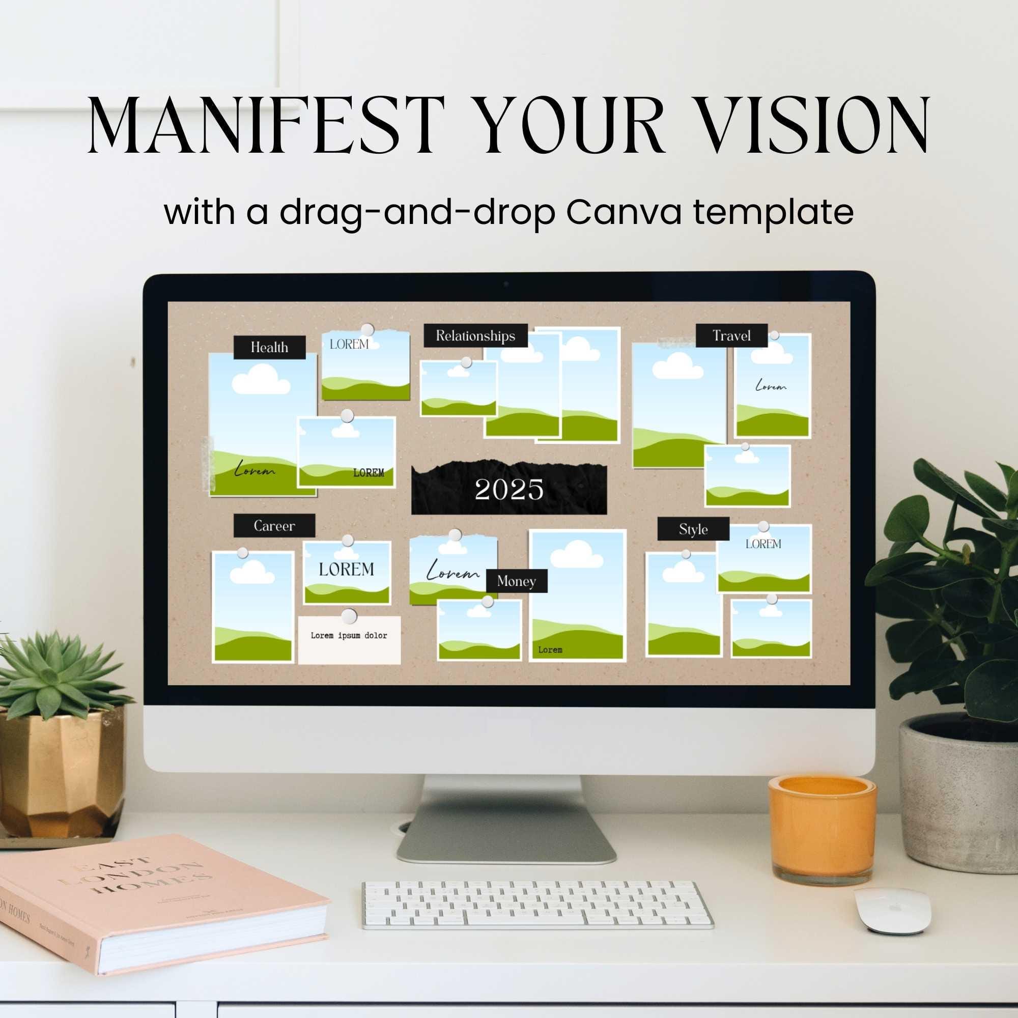Canva Vision Board Template 2025, Digital Mood Board (digital Download ...