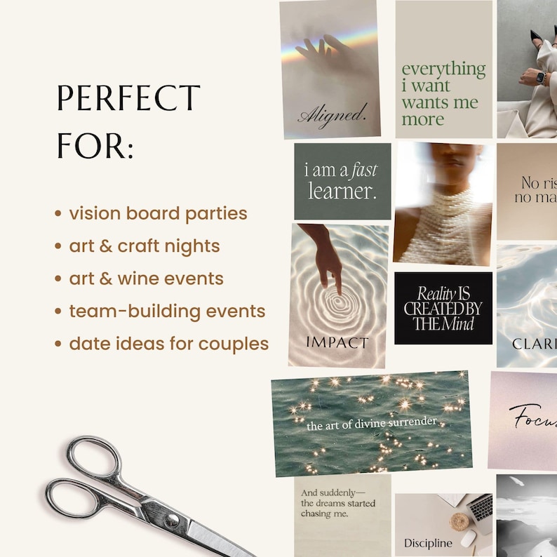 Vision Board 2026 Collage Kit - Money Magnet, Printable Scrapbook ...