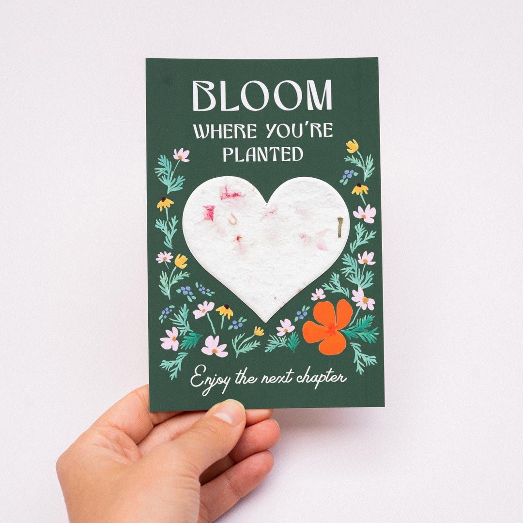 Plantable Graduation Card, Bloom Where You're Planted Seed Paper, Eco ...