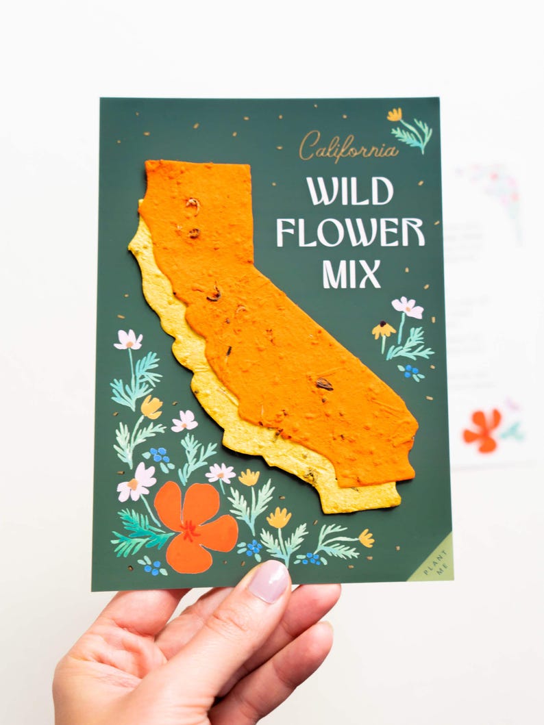 California Poppy Seed Paper Card: Eco-friendly Corporate Gift - Etsy