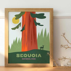 Sequoia National Park Poster Camping Room Decor Forest Adventure Decor ...