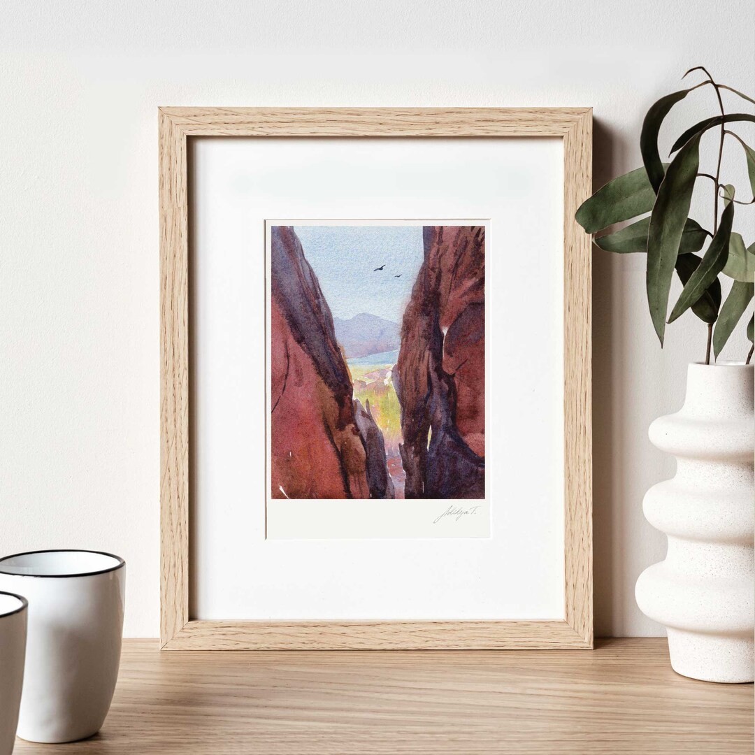 Red Rocks Watercolor Art Print: Signed Nature Painting (8x10) - Etsy