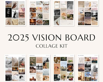 2025 Vision Board Kit, Printable Vision Board Pictures, Digital Vision ...